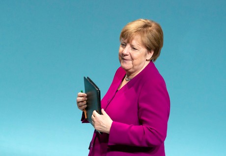 German Chancellor Angela Merkel Leaves After Editorial Stock Photo ...