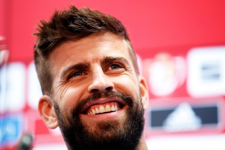 Fc Barcelonas Gerard Pique Smiles During Editorial Stock Photo - Stock ...
