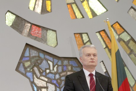 Lithuanian Presidentelect Gitanas Nauseda Holds Press Editorial Stock ...