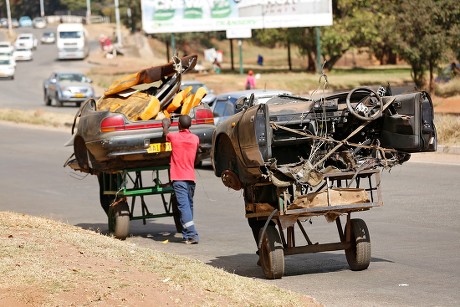 Men Pull Push Carts Laden Half Editorial Stock Photo - Stock Image ...