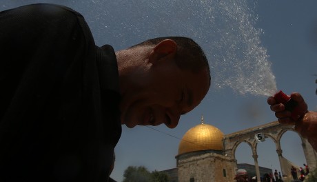 Palestinian Man Cool Off By Water Editorial Stock Photo - Stock Image ...
