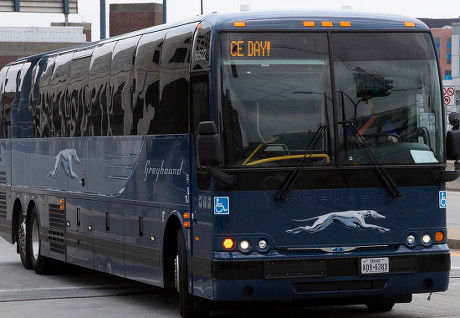 Greyhound Bus On Street Boston Massachusetts Editorial Stock Photo ...