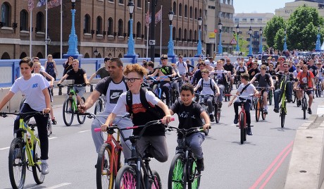 Thousands Young People Ride Over Tower Editorial Stock Photo - Stock ...