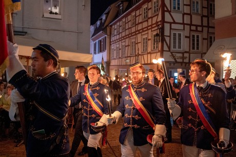 Corpsstudents Wear Uniforms Carry Flags While Editorial Stock Photo ...