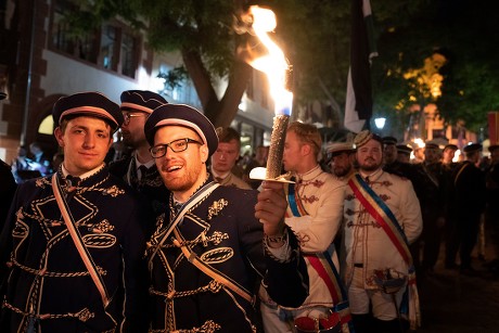 Corpsstudents Wear Uniforms Carry Flags While Editorial Stock Photo ...