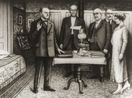 Illustration Swearing President Calvin Coolidge On Editorial Stock ...