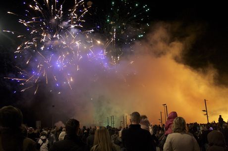 Bonfire Night On Beach Hastings Celebrated Editorial Stock Photo ...