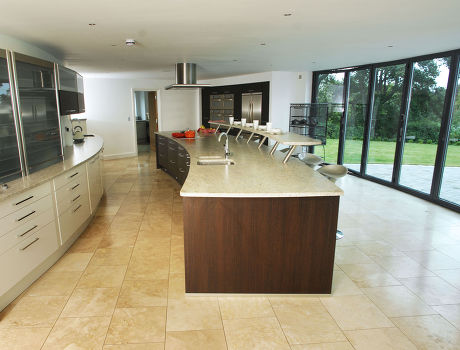 Nolte Kitchen Crescentshaped Island Granite Worktops Editorial Stock ...