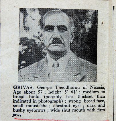 Cyprus Most Wanted Terrorist George Theodhorou Editorial Stock Photo ...