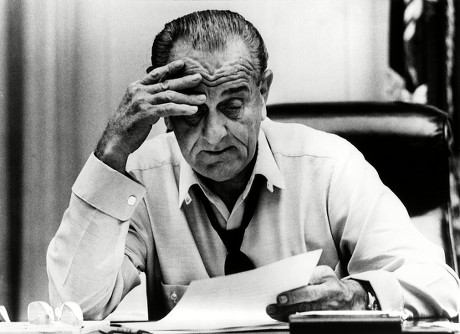 President Lyndon Johnson Sitting Cabinet Room Editorial Stock Photo ...