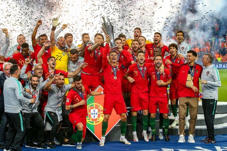 Portugal Win Nations League Celebrate Trophy Editorial Stock Photo ...