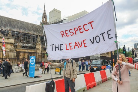 Pro Leave Remain Protesters Outside Parliament Editorial Stock Photo ...