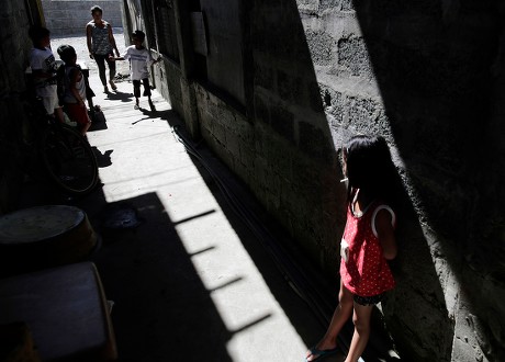 Filipino Informal Settlers Walk On Alley Editorial Stock Photo - Stock ...