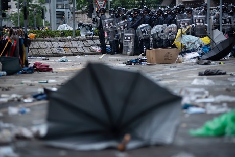 Group Riot Police Hold Their Ground Editorial Stock Photo - Stock Image ...