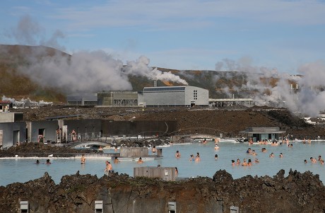 People Swim Blue Lagoon Pools Front Editorial Stock Photo - Stock Image ...