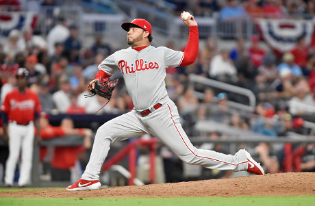 Philadelphia Phillies Pitcher Jose Alvarez Delivers Editorial Stock ...