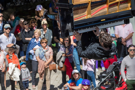 Pianistcomposer Alain Roche Playes His Vertical Editorial Stock Photo ...