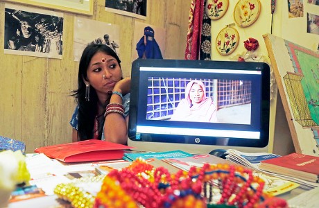 Volunteer Displays Art Work Handicrafts Art Editorial Stock Photo ...