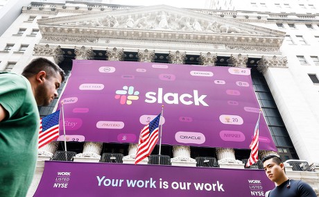 Slack IPO at New York Stock Exchange, USA - 20 Jun 2019 Stock Pictures ...