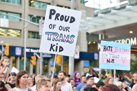 Protester Speaks On Megaphone During Trans Editorial Stock Photo ...