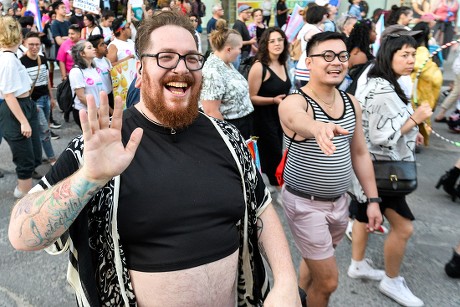 Protester Smiles While Waving During Trans Editorial Stock Photo ...