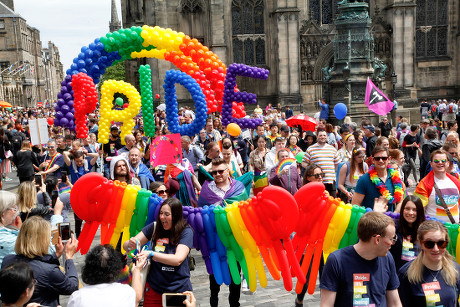 Crowds During Pride Edinburgh Parade Editorial Stock Photo - Stock ...