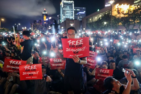 Protesters Use Light On Their Mobile Editorial Stock Photo - Stock ...