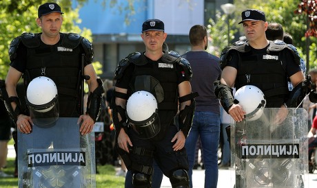 Serbian Riot Police On Duty During Editorial Stock Photo - Stock Image ...