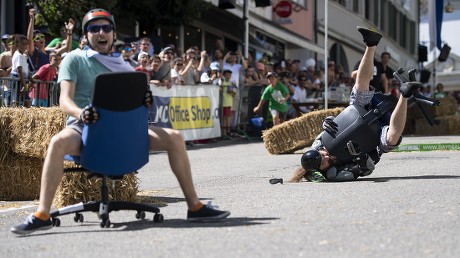 Participants Action During Office Chair Race Editorial Stock Photo ...