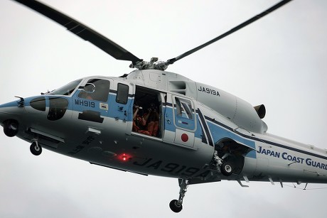 Japanese Rescue Helicopter Maneuvers During Marine Editorial Stock ...