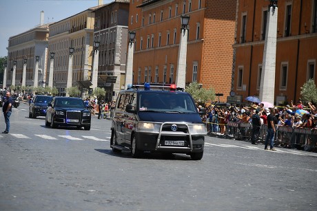 Motorcade Russian President Vladimir Putin Passes Editorial Stock Photo ...