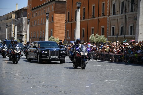 Motorcade Russian President Vladimir Putin Passes Editorial Stock Photo ...
