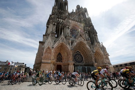 Pack Riders Action By Reims Cathedral Editorial Stock Photo - Stock ...