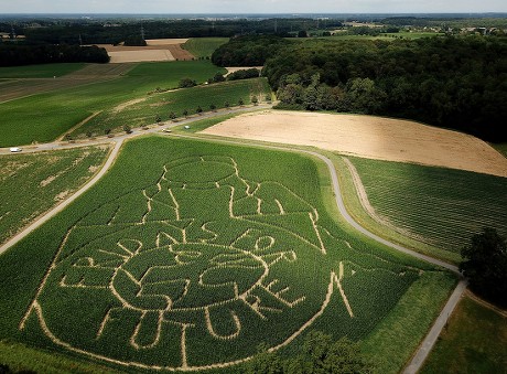 Aerial Picture Taken Drone Labyrinth Corn Editorial Stock Photo - Stock ...