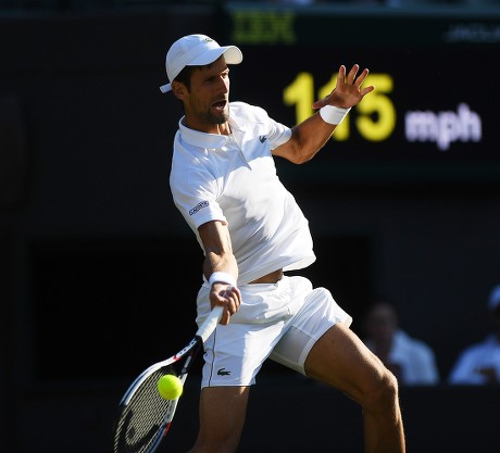 Novak Djokovic Action Wimbledon Tennis Day Editorial Stock Photo ...