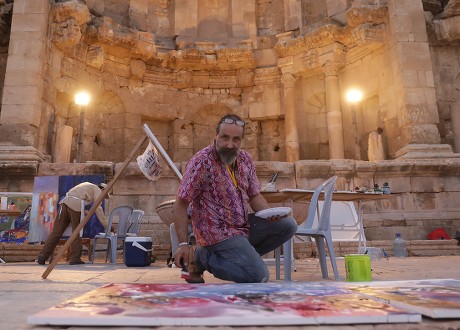 Jordanian Artists Makes Live Painting During Editorial Stock Photo ...