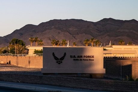 Sign Indicates Entrance Nellis Air Force Editorial Stock Photo - Stock ...