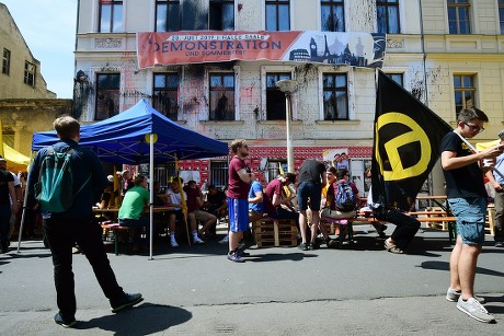 Members Identitarian Movement Stand Front Their Editorial Stock Photo ...