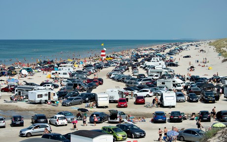 BEACH BLOKHUS PACKED VISITORS ENJOYING WATER Editorial Stock Photo ...