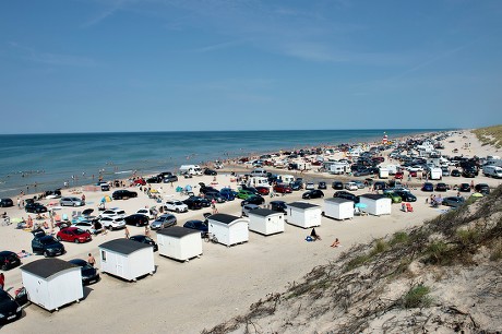 Beach Blokhus Packed Visitors Enjoying Water Editorial Stock Photo ...