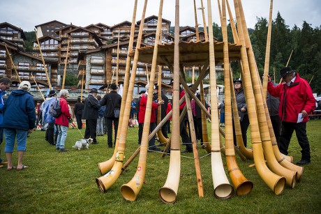 View Alphorns During Alphorn International Festival Editorial Stock ...