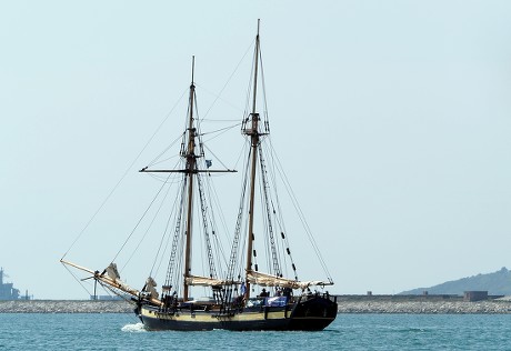 hms pickle replica ship sailing off dorset Stock Photos (Exclusive ...