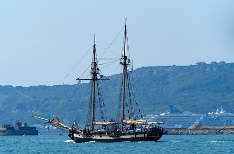 hms pickle replica ship sailing off dorset Stock Photos (Exclusive ...