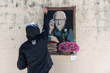 Street Artist Tvboy Work On Mural Editorial Stock Photo - Stock Image ...