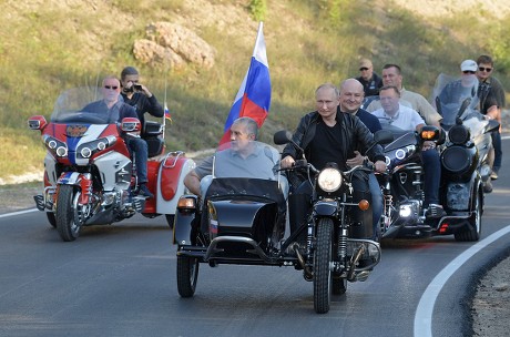 Putin joins Night Wolves on Crimea Bike Festival, Sevastopol, Russian ...