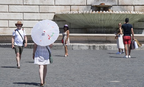 Tourists Walk Under Sun On Hot Editorial Stock Photo - Stock Image ...