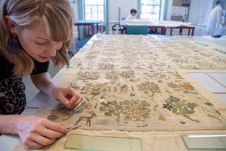 Libby Thompson Textile Conservation Supervisor Working Editorial Stock Photo - Stock Image ...