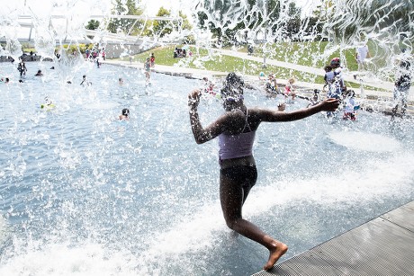 Kids Cool Off Water Yards Park Editorial Stock Photo - Stock Image ...
