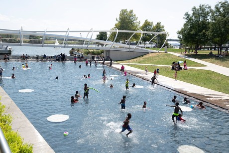 Kids Cool Off Water Yards Park Editorial Stock Photo - Stock Image ...