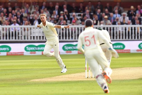 Englands Stuart Broad Celebrates Bowling Out Editorial Stock Photo ...